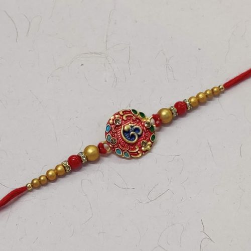 Enamel Work Traditional OM Rakhi - PRPL820