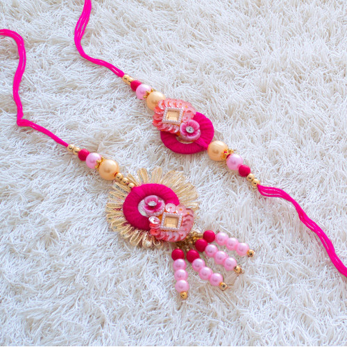 Traditional Thread and Bead Rakhi Lumba Set - PRPL1200